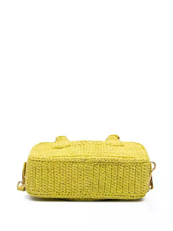 Miu Miu Pre-owned Raffia Crochet Arcadie Top Handle Satchel