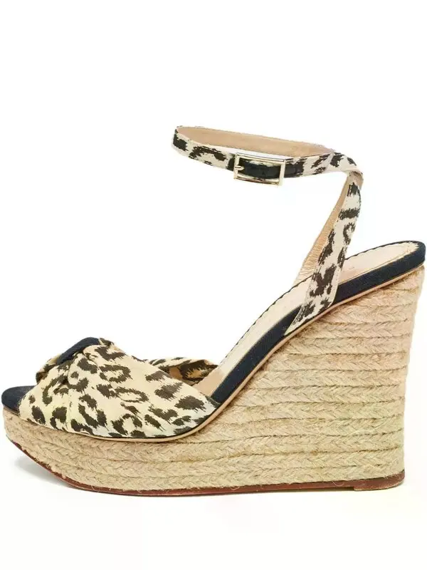 CHARLOTTE OLYMPIA 130mm Leopard-print Wedge Sandals