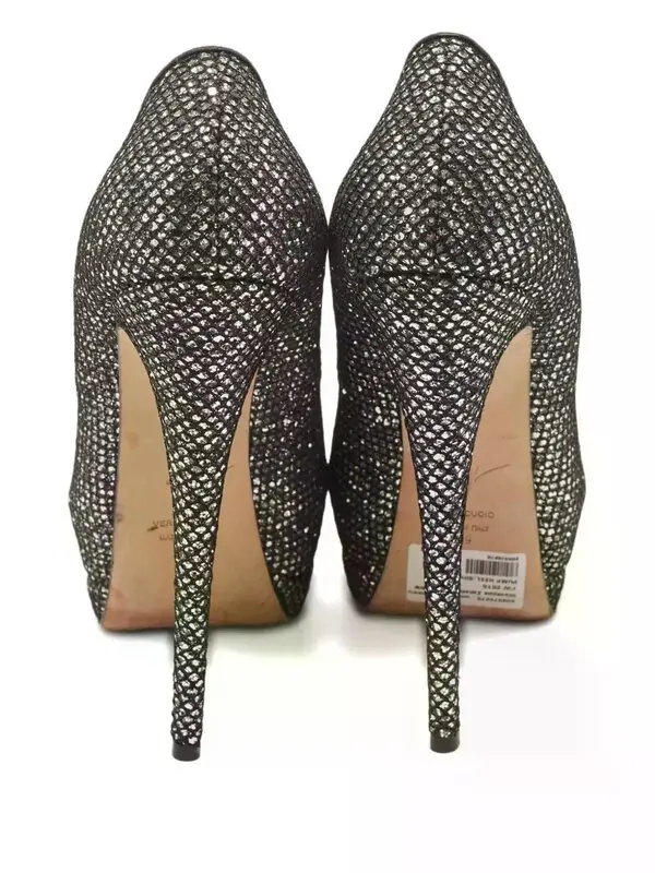 GIUSEPPE ZANOTTI 150mm Glitter Peeptoe Pumps
