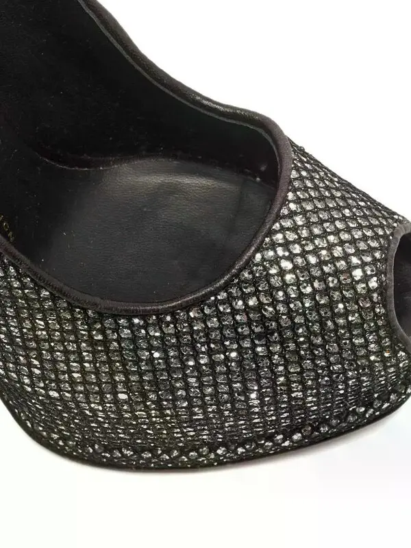 GIUSEPPE ZANOTTI 150mm Glitter Peeptoe Pumps