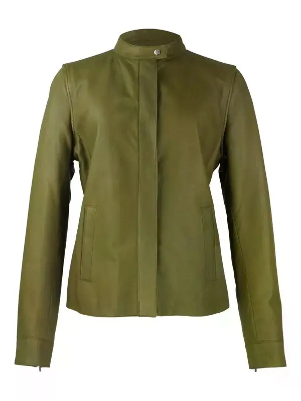 Loro Piana Leather Detachable-sleeves Jacket