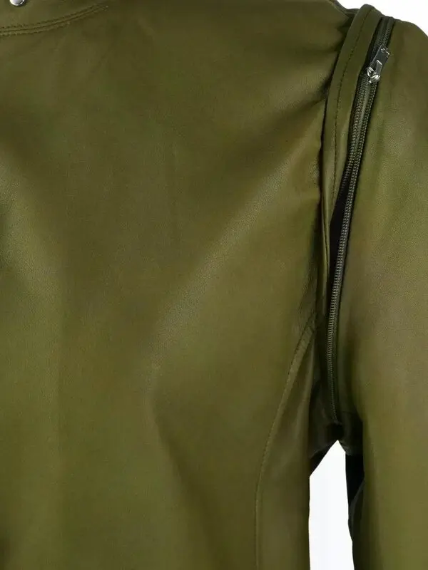Loro Piana Leather Detachable-sleeves Jacket