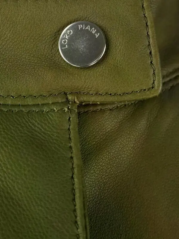 Loro Piana Leather Detachable-sleeves Jacket
