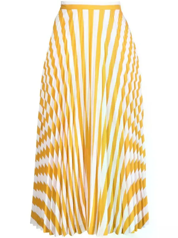 Maison Martin Margiela 2018 Striped Pleated Skirt - Yellow