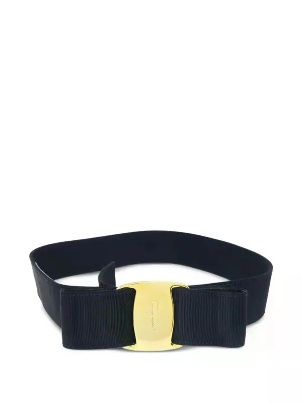 FERRAGAMO 1990-2000s Logo-engraved Belt - Blue