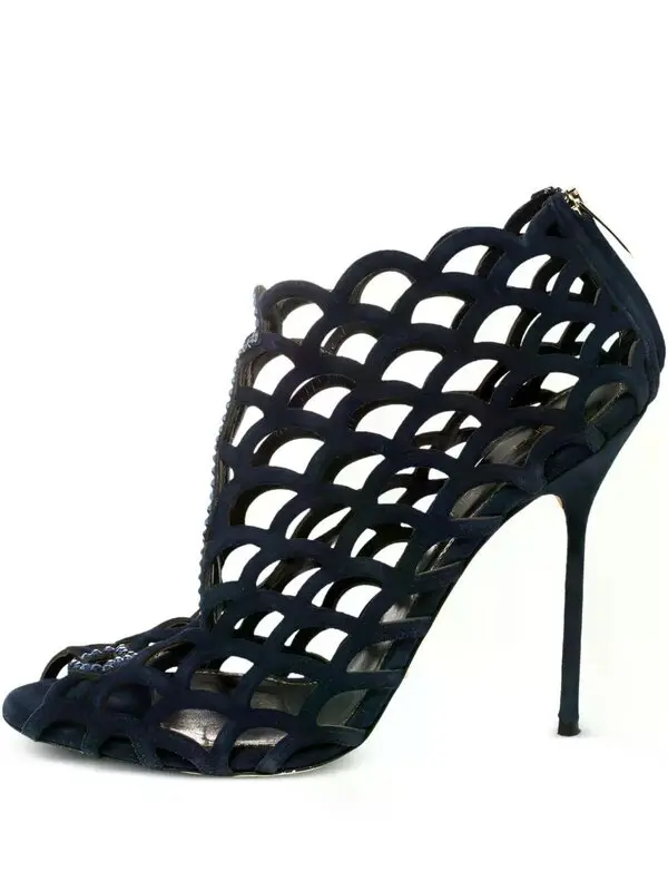 SERGIO ROSSI 115mm Scalloped Crystal-embellished Booties