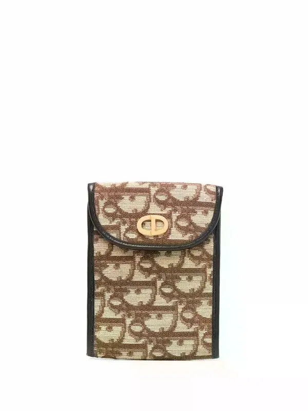 Dior 1970 Trotter Checkbook Clutch - Brown