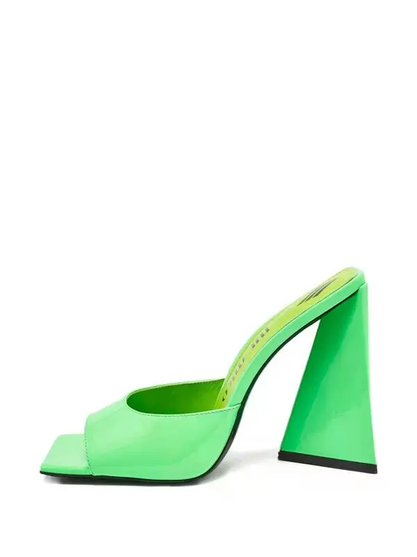 Attico 115mm Devon Patent Leather Square-toe Sandals - Green