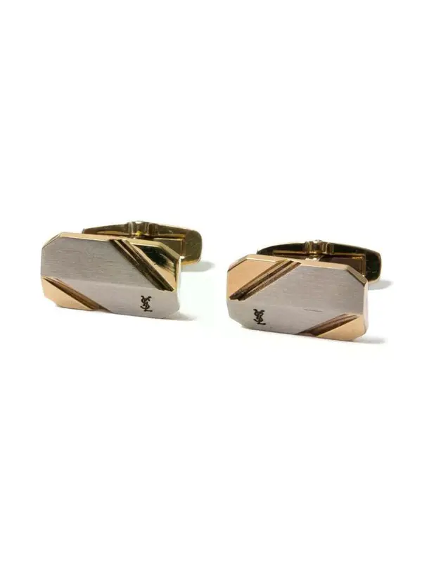 Saint Laurent 1990s Cassandre-logo Cufflinks - Gold