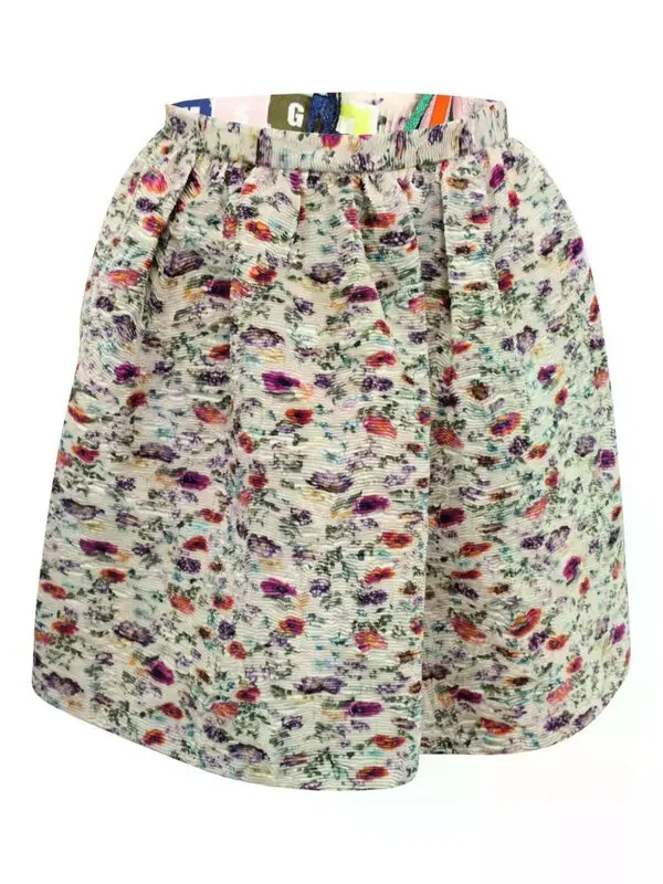 MSGM Floral-pattern Pleated Mini Skirt