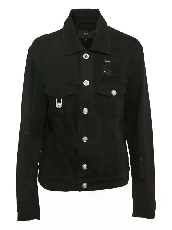 VERSUS Distressed Button-up Jacket