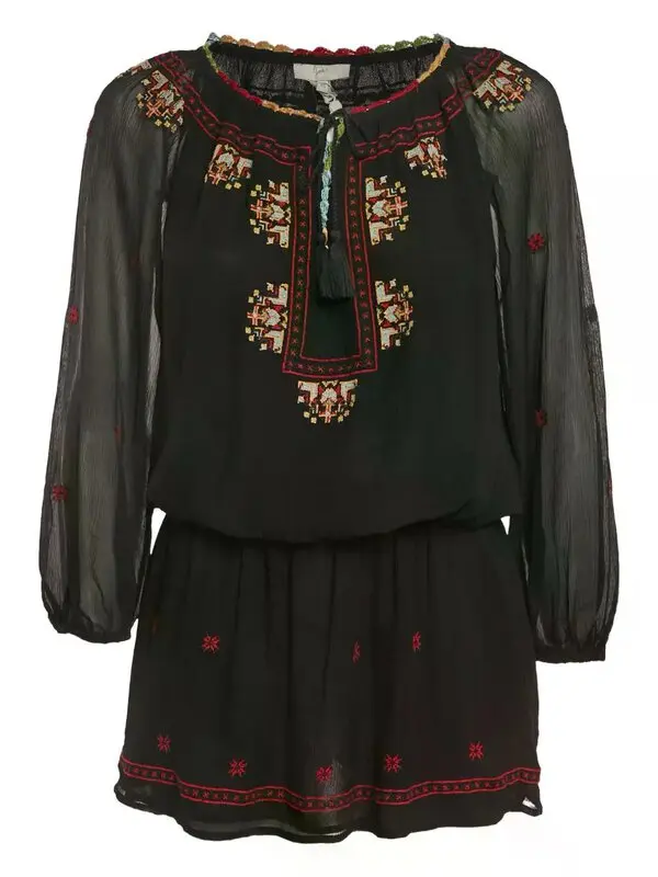 Joie Embroidered Silk Dress