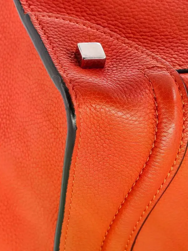 Celine Luggage Bag Grainy Leather Mini Tote Bag - Orange