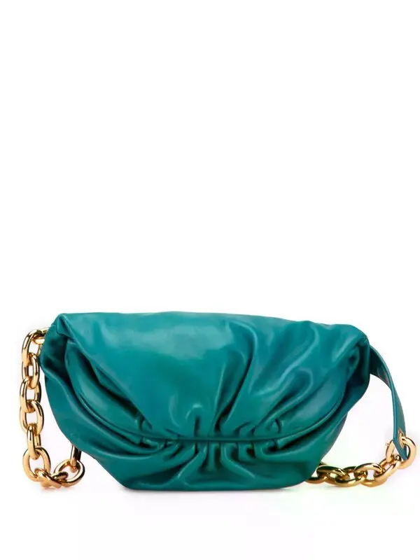 Bottega Veneta Lambskin Chain Pouch Belt Bag - Blue