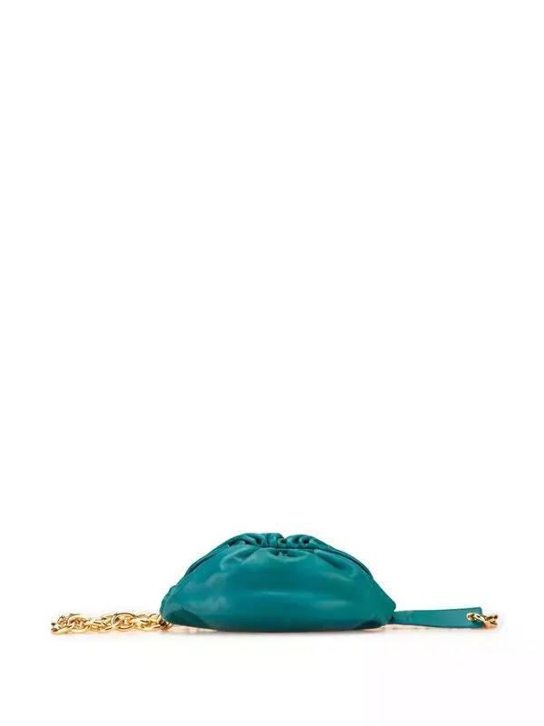 Bottega Veneta Lambskin Chain Pouch Belt Bag - Blue