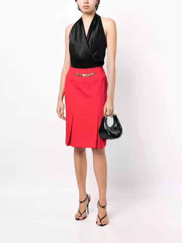 Celine 1990-2000s Chain-detailed Midi Skirt