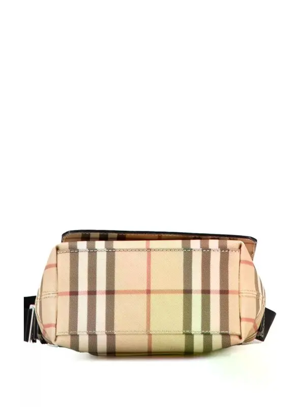 Burberry 2003 House Check Canvas Flap Crossbody Bag - Brown