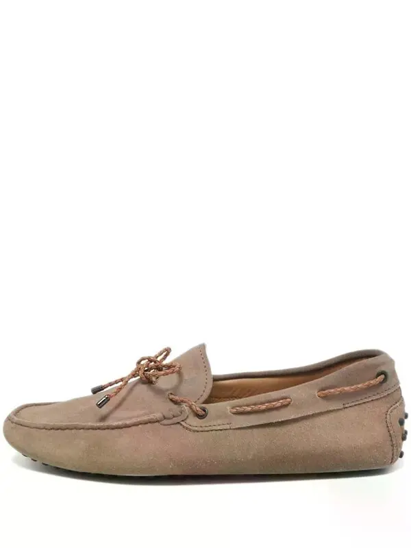 TOD'S Suede Moccasin Loafers - Brown