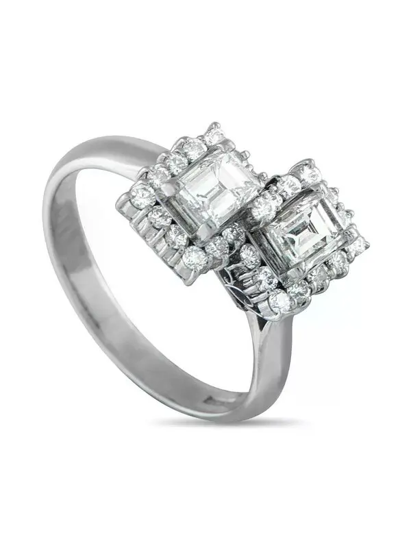 LB EXCLUSIVE Platinum Diamond Toi Et Moi Ring - Silver