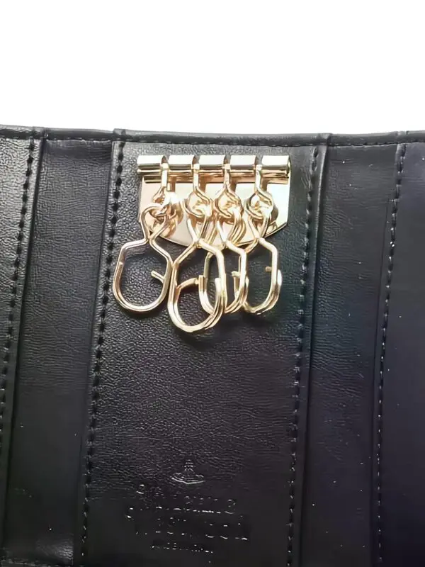 VIVIENNE WESTWOOD Orb-embellished Plaid Key Case