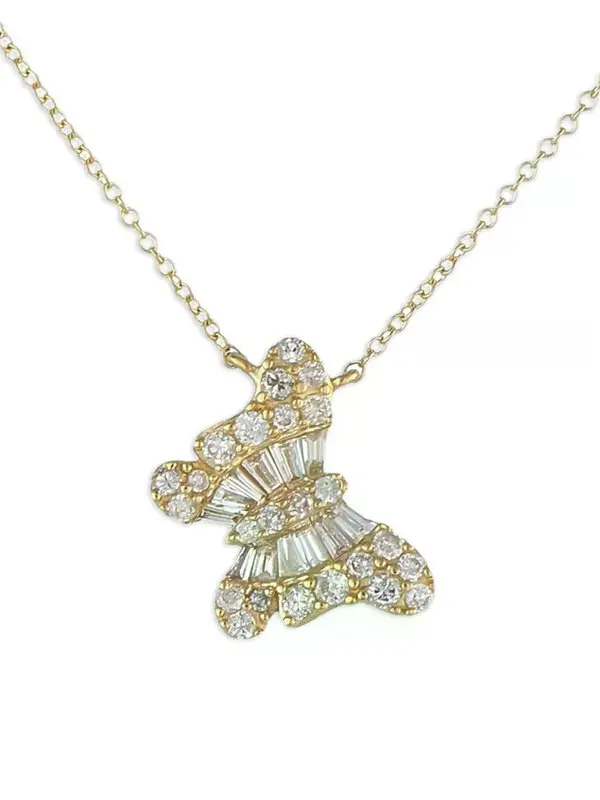 LB EXCLUSIVE 14k Yellow Diamond Butterfly Necklace - Gold