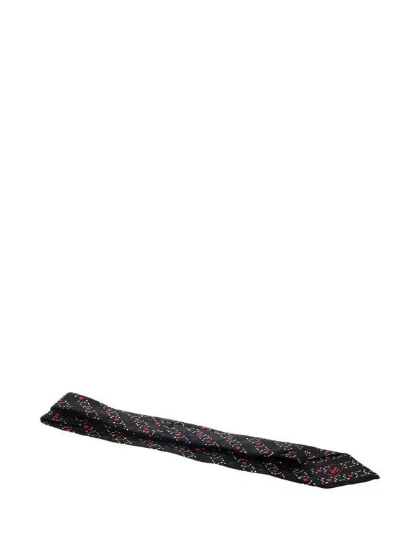 Brioni Geometric-print Silk Tie - Black