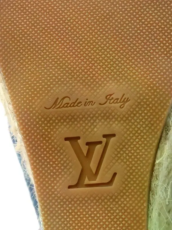 LOUIS VUITTON Starboard Line Denim Wedge Sandals