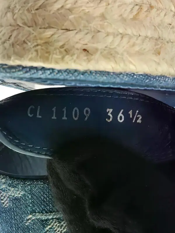 LOUIS VUITTON Starboard Line Denim Wedge Sandals