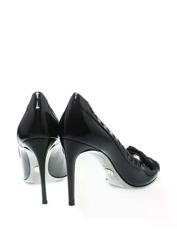 Dolce & Gabbana 100mm Patent Leather Bow Peep-toe Pumps