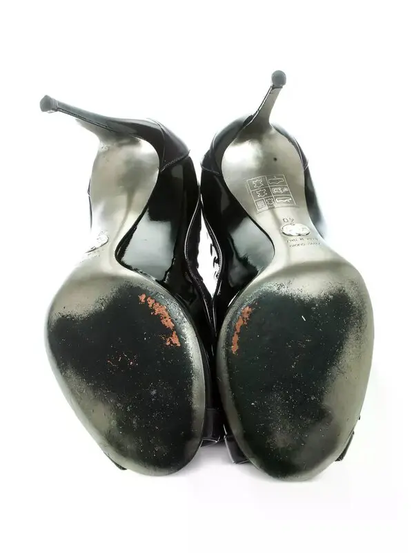 Dolce & Gabbana 100mm Patent Leather Bow Peep-toe Pumps