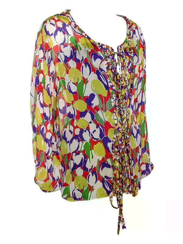 Roberto Cavalli Abstract-print Silk Blouse