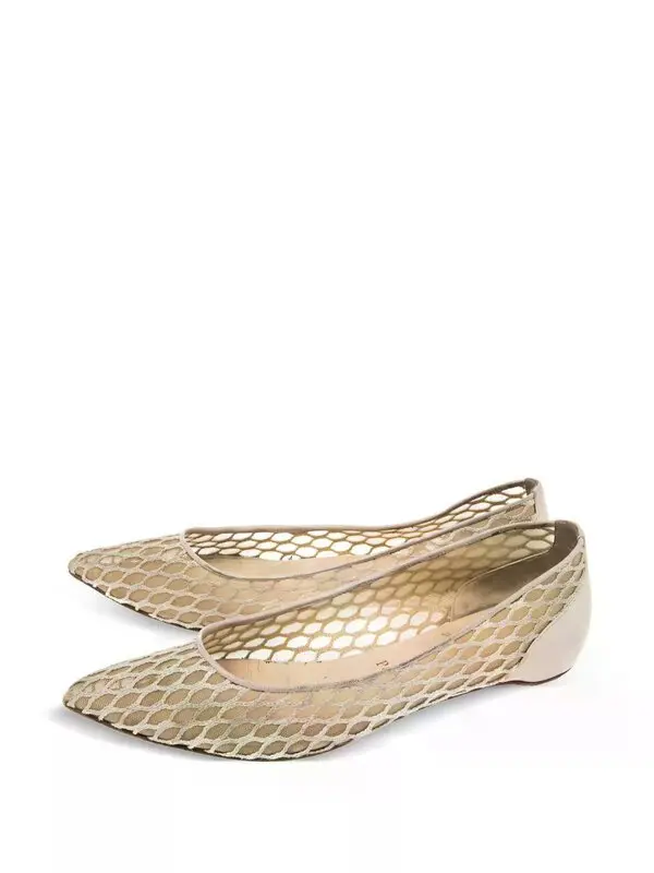 CHRISTIAN LOUBOUTIN Netted Pointed-toe Ballet Flats