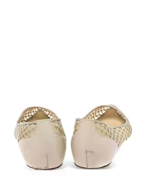 CHRISTIAN LOUBOUTIN Netted Pointed-toe Ballet Flats
