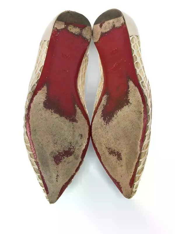 CHRISTIAN LOUBOUTIN Netted Pointed-toe Ballet Flats
