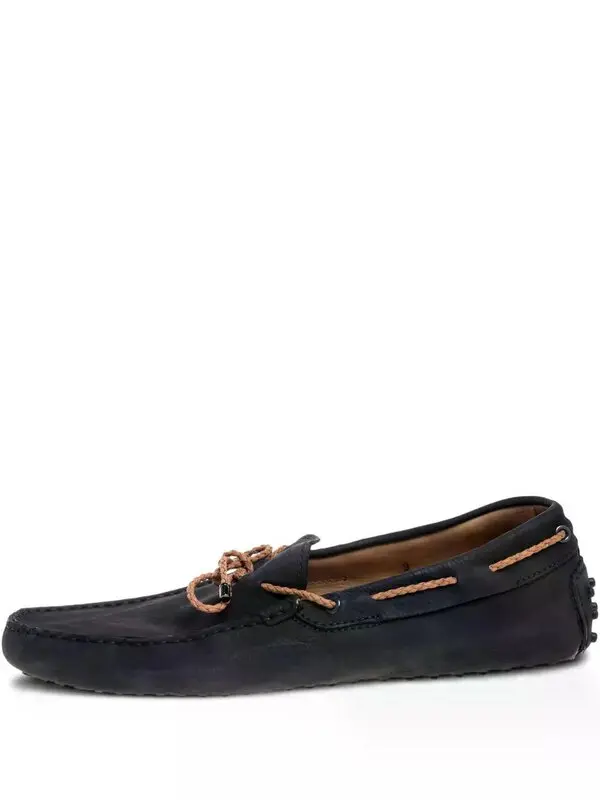 TOD'S Nubuck Leather Boat Shoes - Blue
