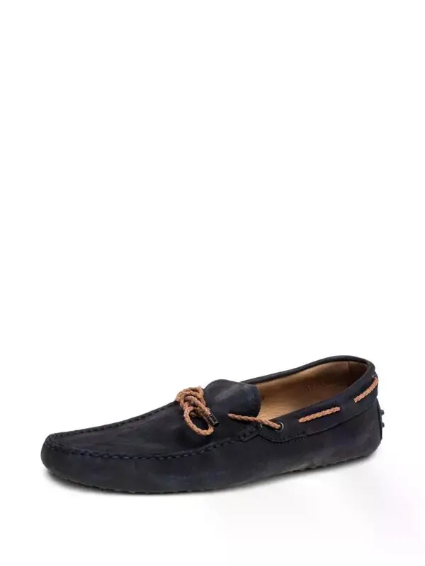 TOD'S Nubuck Leather Boat Shoes - Blue