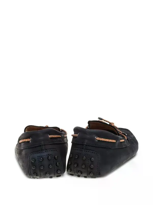 TOD'S Nubuck Leather Boat Shoes - Blue