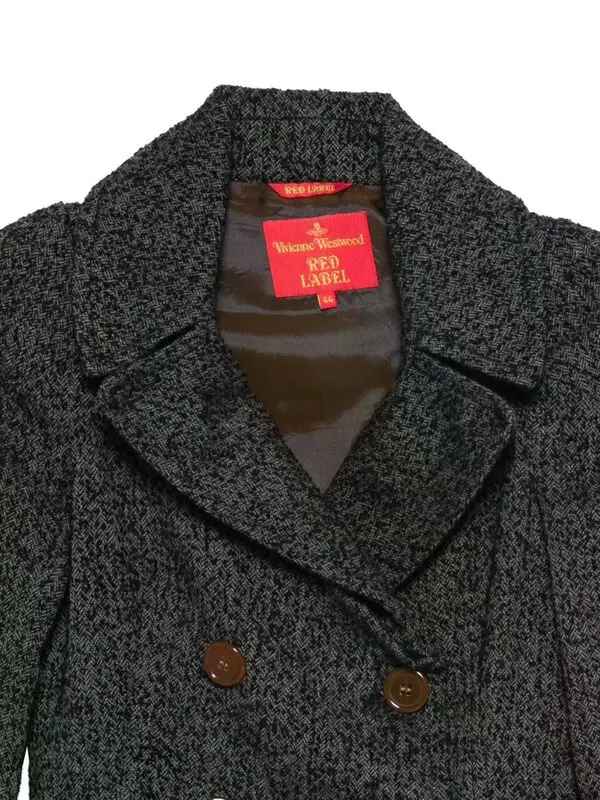 VIVIENNE WESTWOOD 1990s Mélange-effect Double-breasted Coat