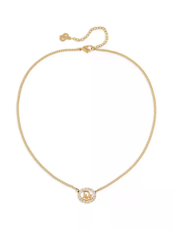 Dior 1980s Oval Pendant Necklace - Gold