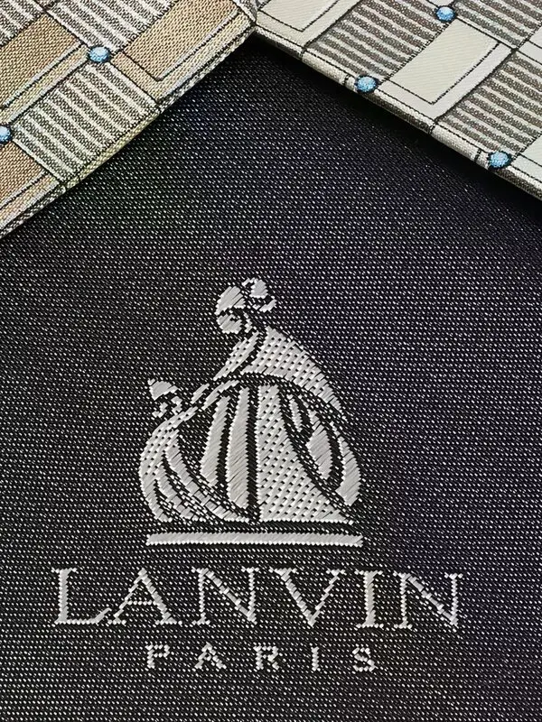 LANVIN Geometric-pattern Silk Tie