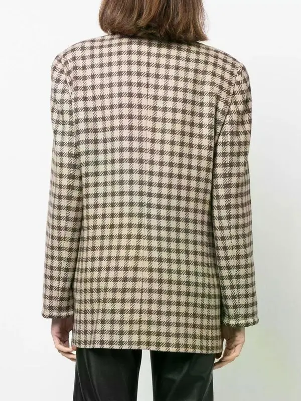 Giorgio Armani 1980s Houndstooth V-neck Blazer