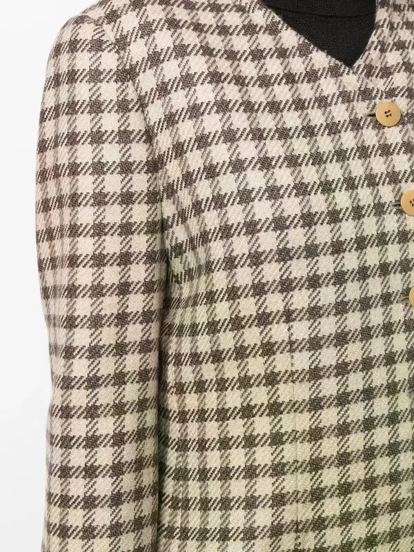 Giorgio Armani 1980s Houndstooth V-neck Blazer