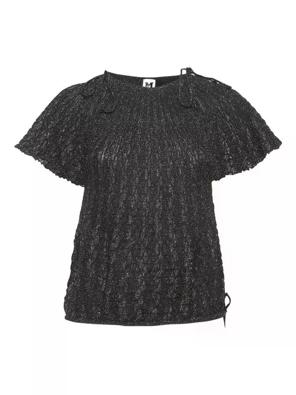 Missoni Pleated Knit Top - Black