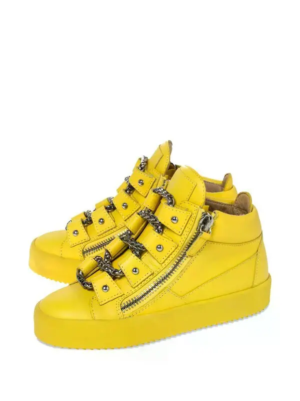 GIUSEPPE ZANOTTI Chain-detail Zip Sneakers - Yellow