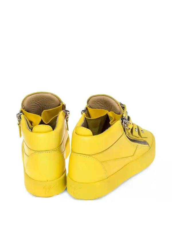 GIUSEPPE ZANOTTI Chain-detail Zip Sneakers - Yellow
