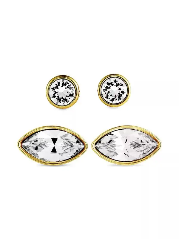 SWAROVSKI 14k Yellow Harley Earrings Set With Crystals - Gold