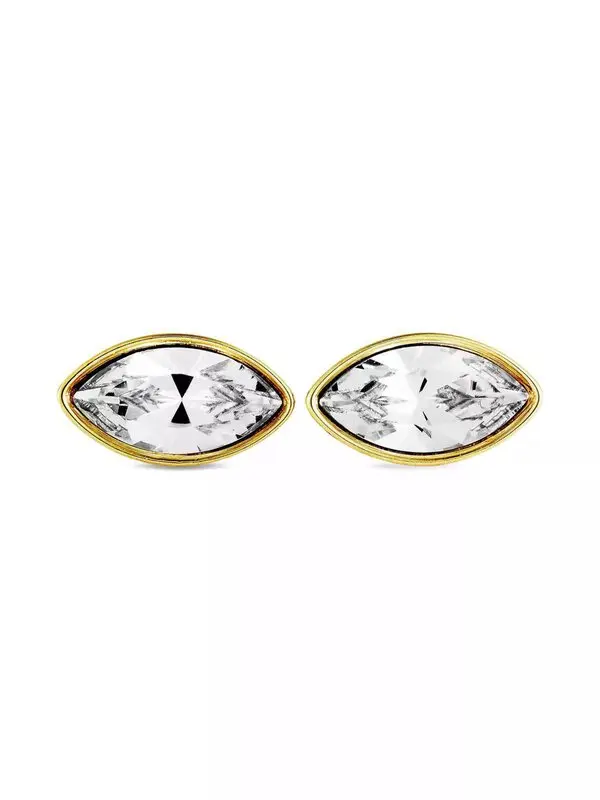 SWAROVSKI 14k Yellow Harley Earrings Set With Crystals