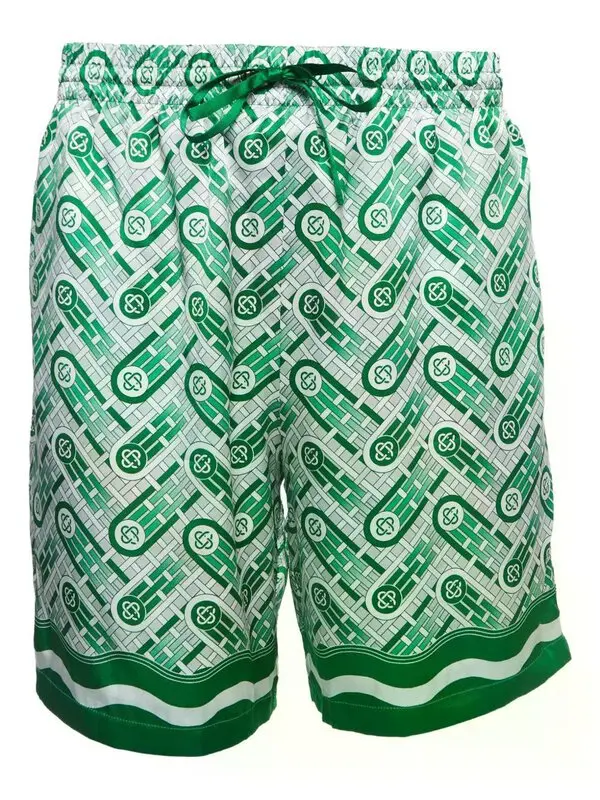 Casablanca Geometric Patterned Swim Shorts - Green