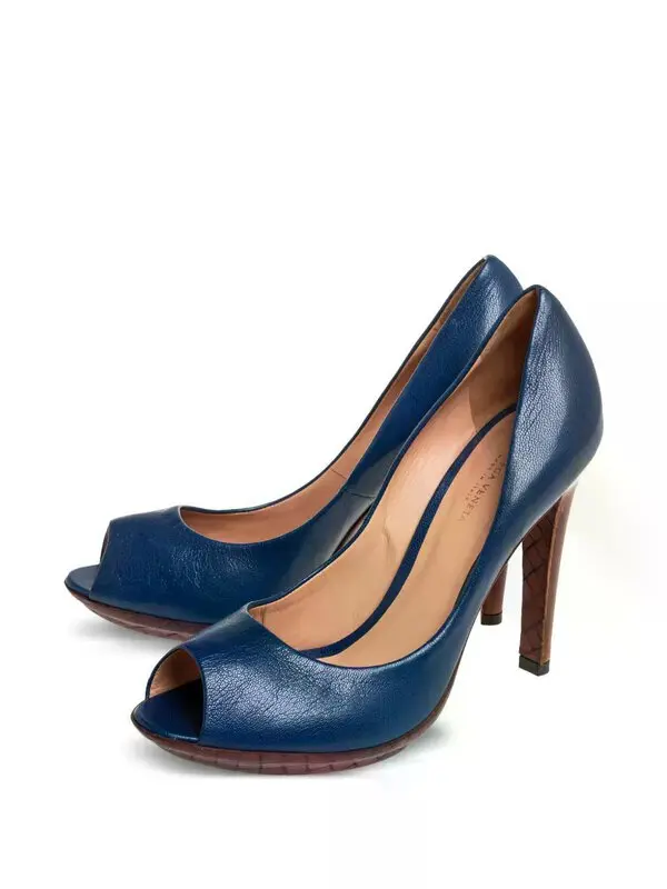Bottega Veneta 110mm Leather Peep-toe Pumps