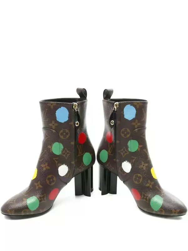 LOUIS VUITTON X Yayoi Kusama Monogram Polka-dot Ankle Boots
